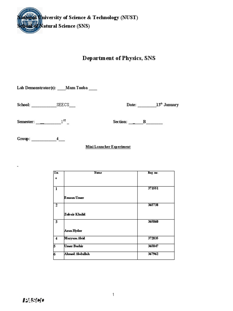 Mini Launcher LAB | PDF | Accuracy And Precision | Projectiles