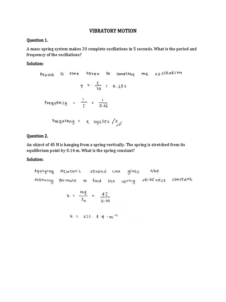 Vibratory Motion | PDF | Oscillation | Physics