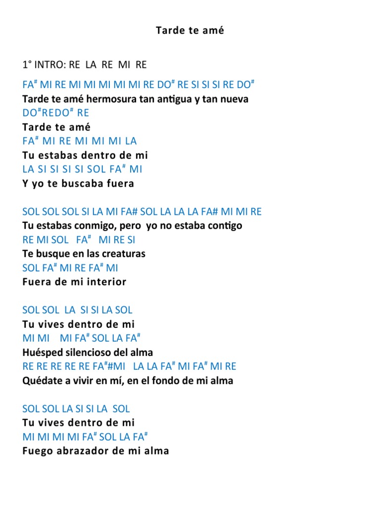 Tarde Te Amé | PDF
