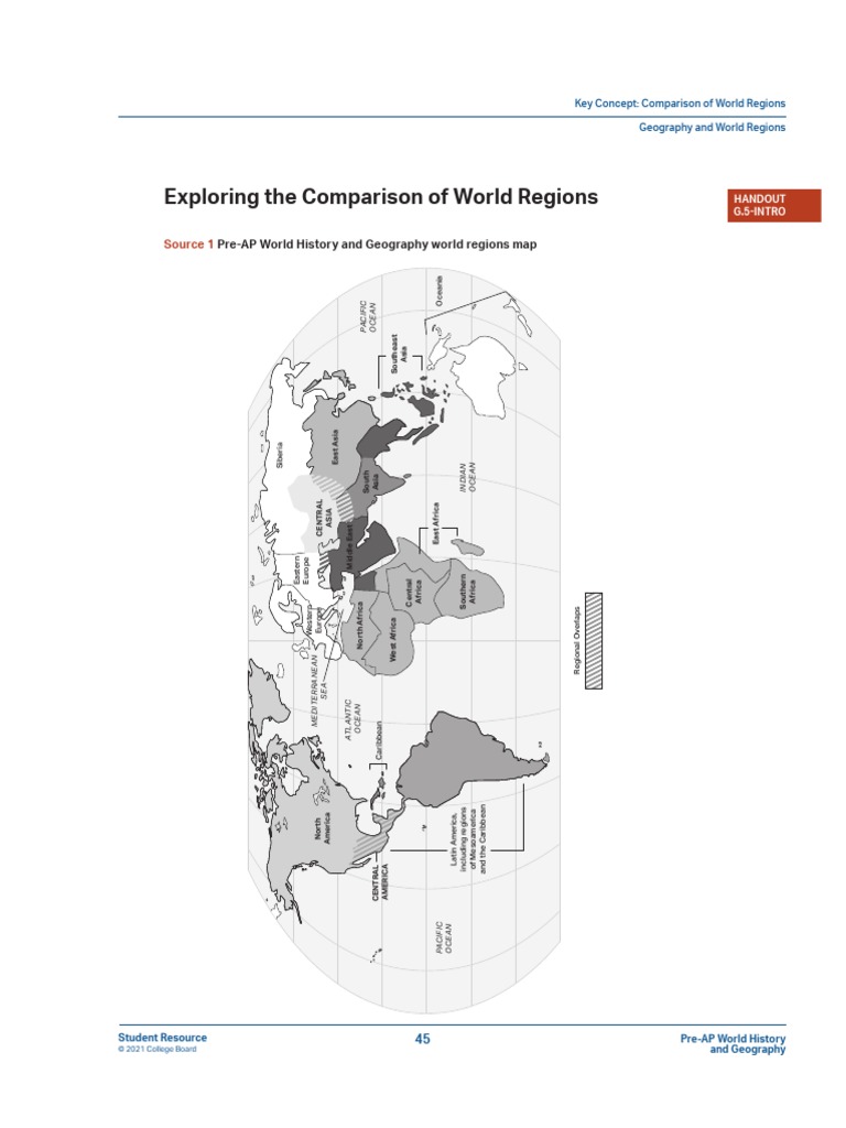 Regions Of The World Map Ap World History