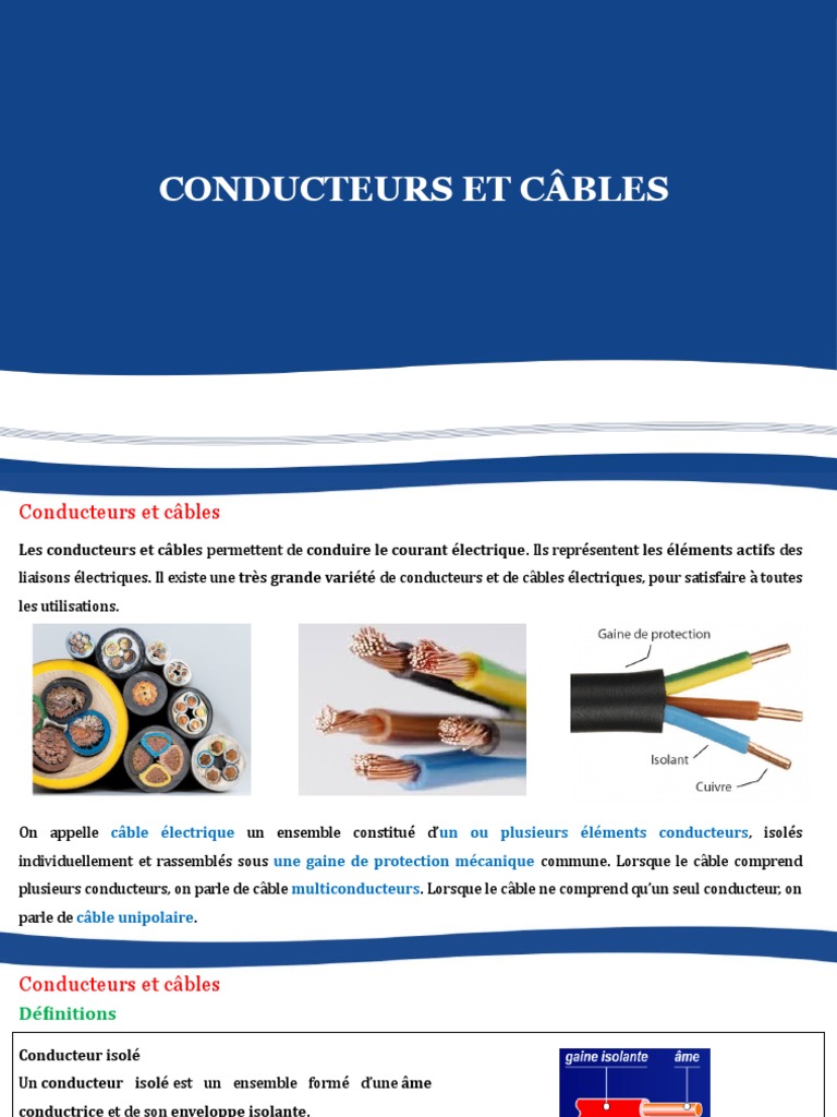 Conducteurs et câbles électriques expliqués | PDF | Courant alternatif ...