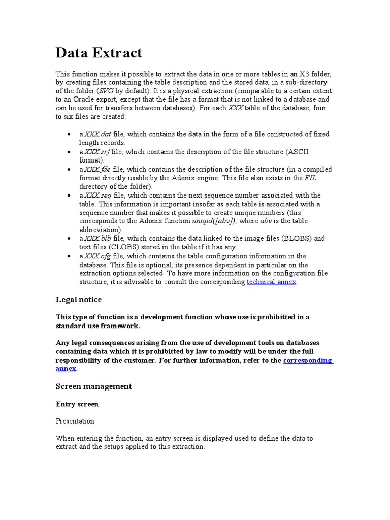 Data Extract SVG | PDF | Computer File | Databases
