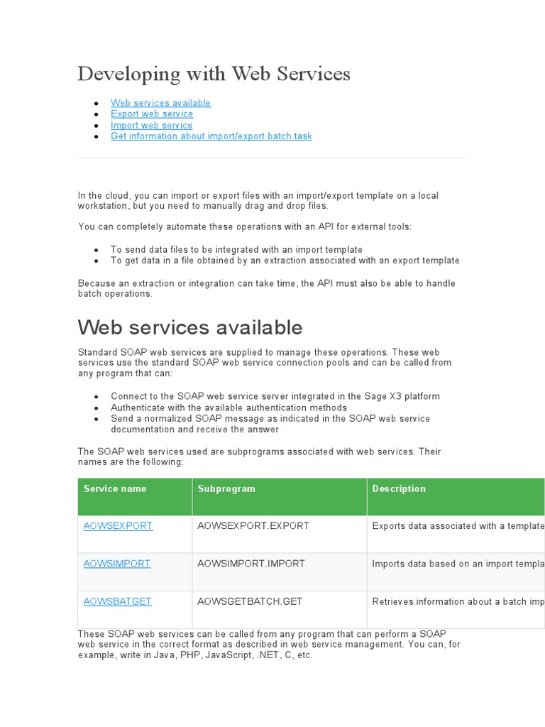 Developing With Web Services | PDF | Web Service | Internet & Web