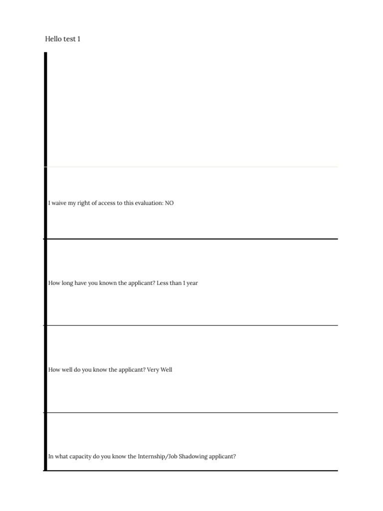 Evaluation Waiver for Hello Test | PDF