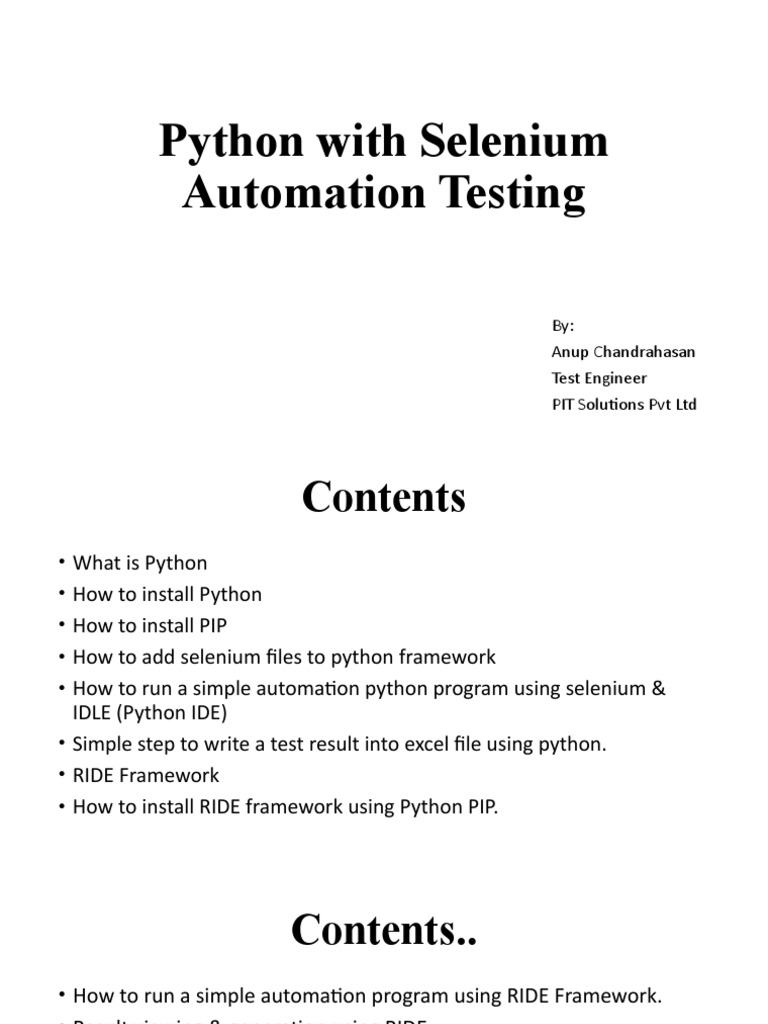 Python With Selenium Automation Testing Download Free Pdf Selenium Software Python