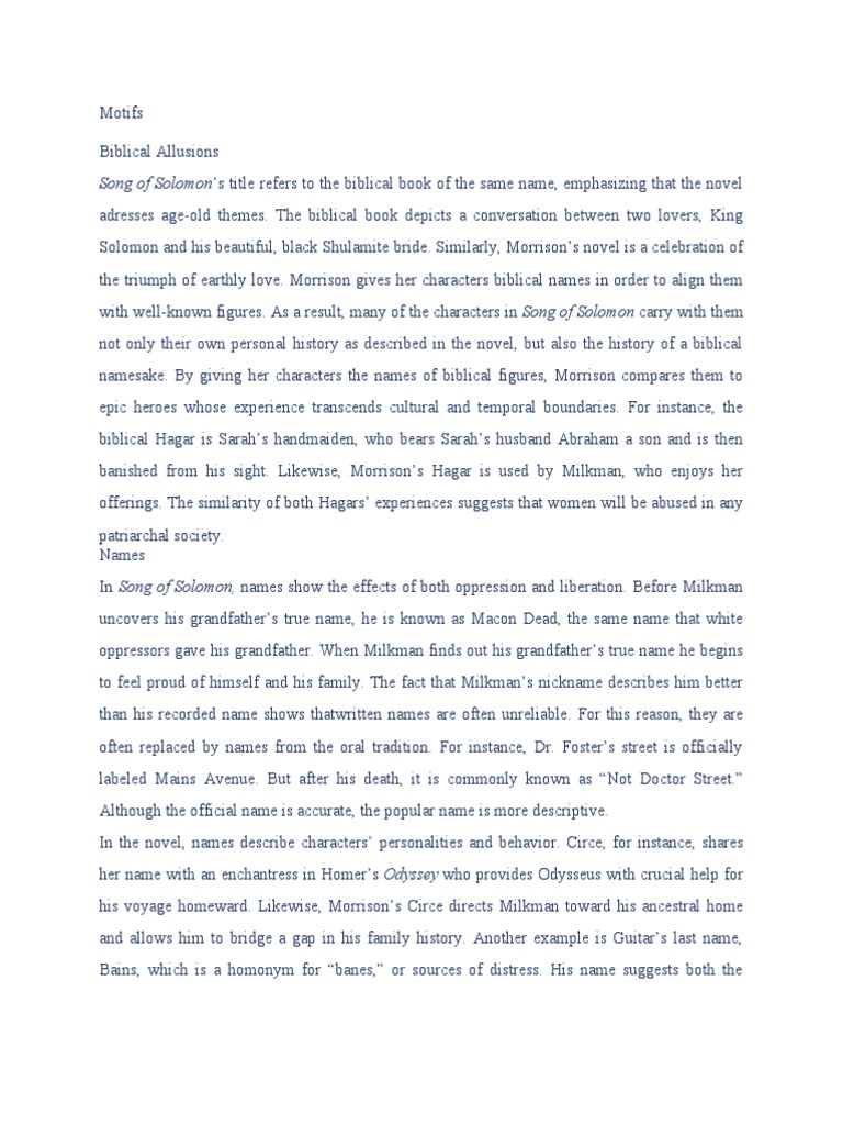 Biblical Motifs in Song of Solomon | PDF