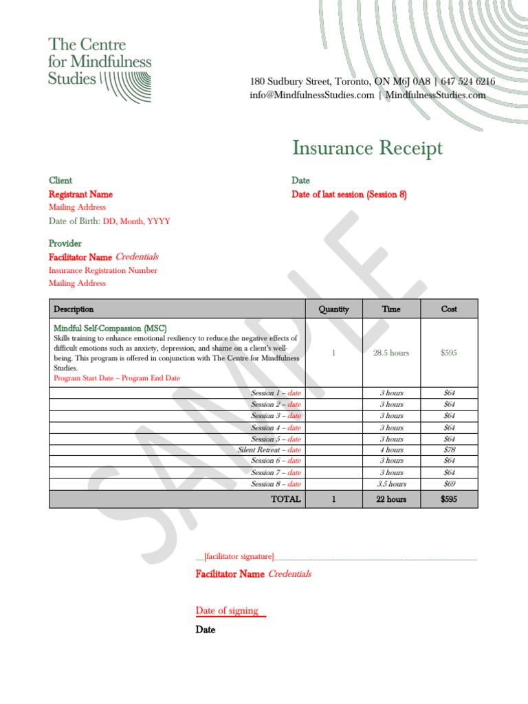 Insurance Receipt Format | PDF | Subjective Experience | Cognition