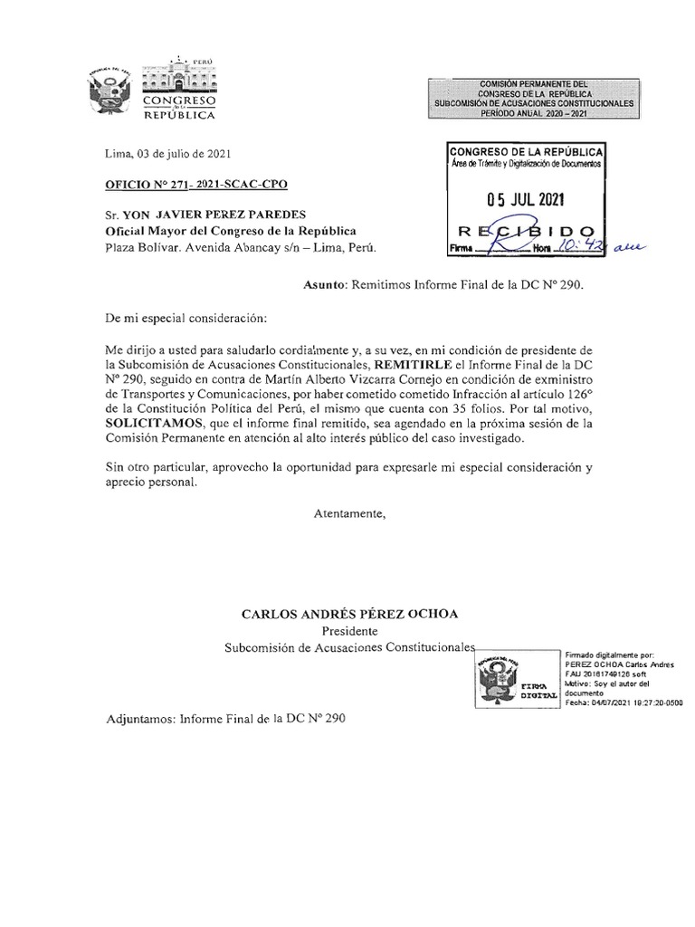 Martin Vizcarra Inf Final 290 | PDF