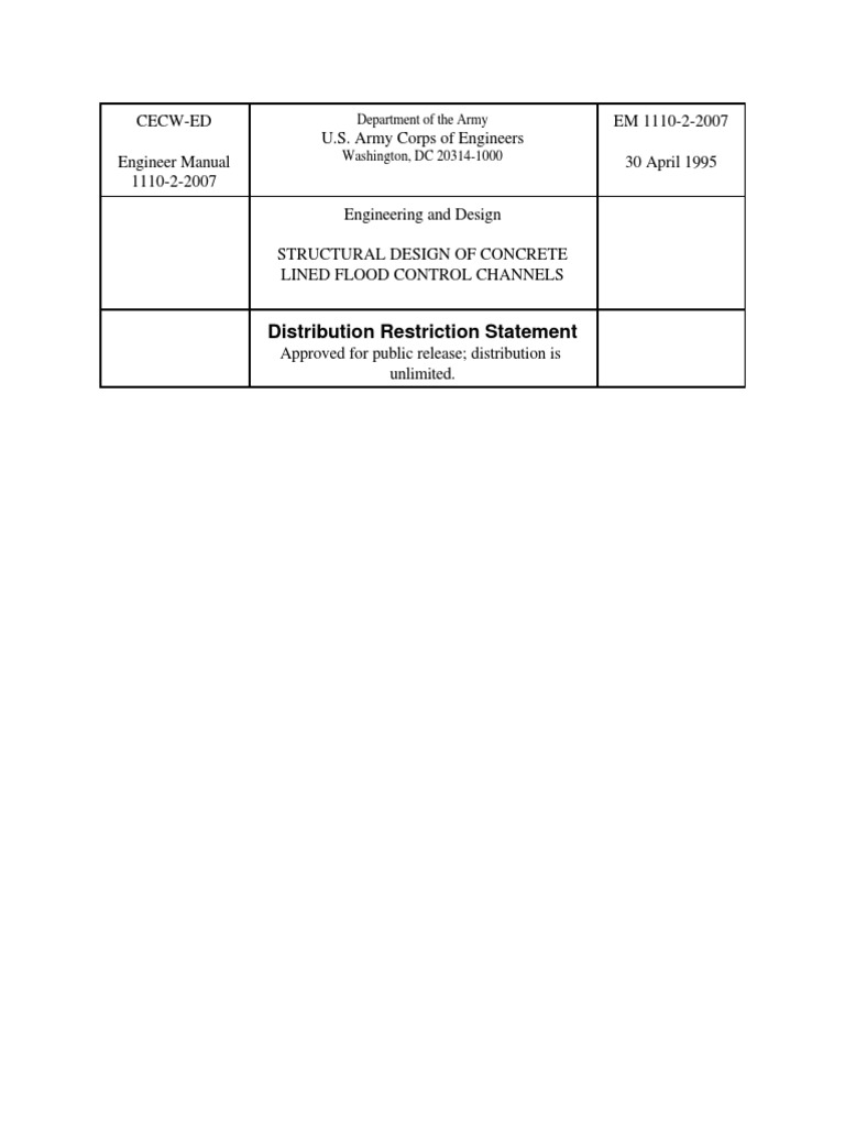 Em - 1110!2!2007 (Structural Design of Concrete Lined Flood Control ...