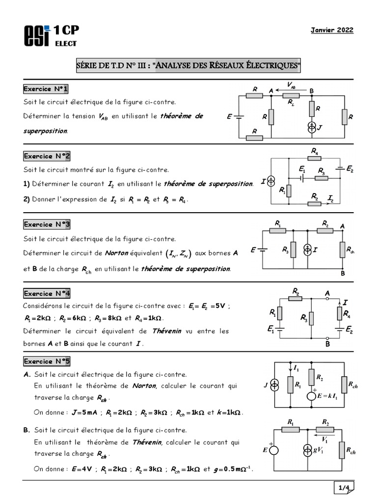 Série TD N°3 ELECT 21-22 | Download Free PDF | Réseau électrique | Tension électrique