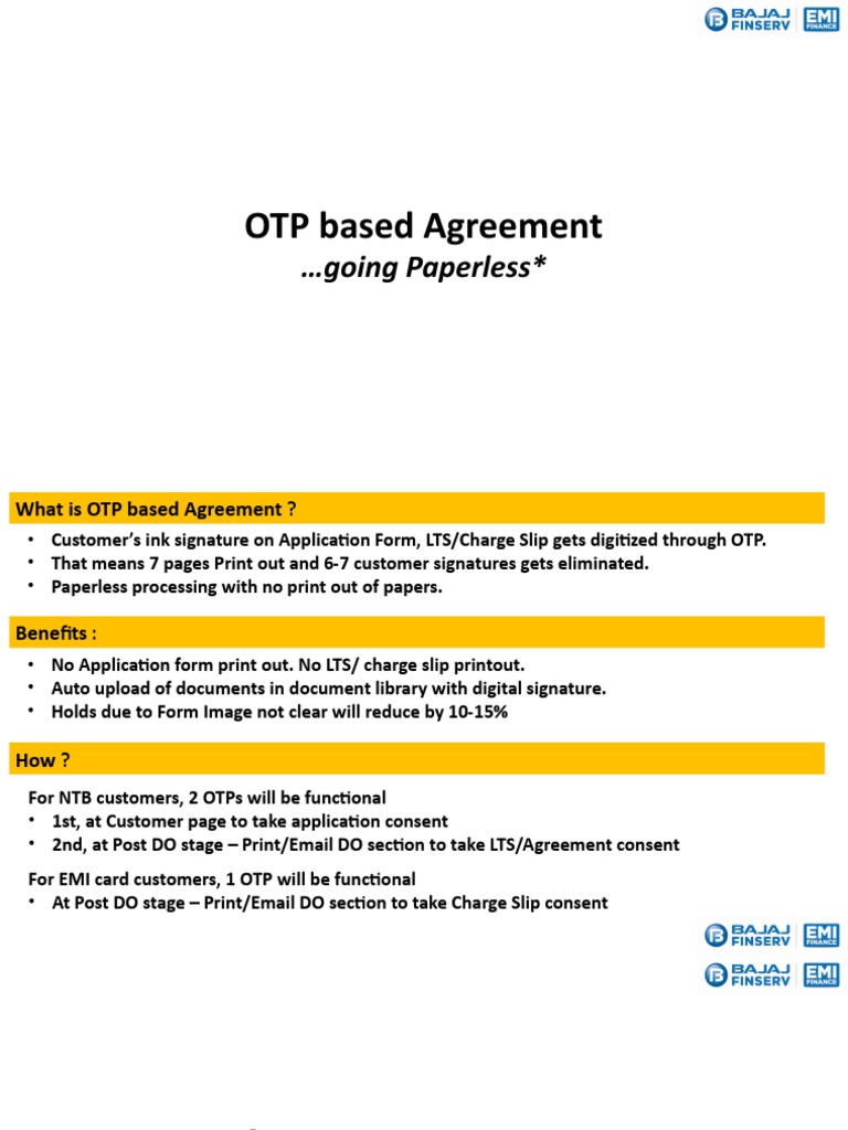OTP Based Agreement Process Training Deck 20200401164743 | PDF ...