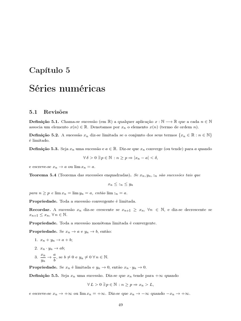 Séries Numéricas | PDF | Série (Matemática) | Sequência
