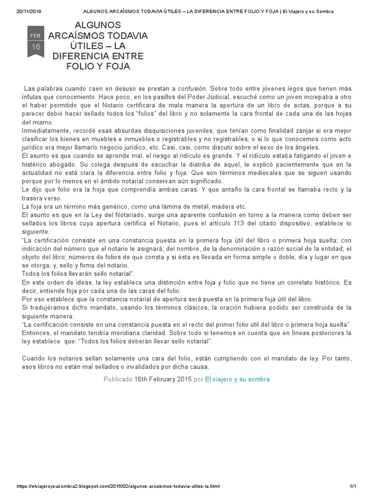 La Diferencia Entre Folio y Foja | PDF | Justicia | Crimen y violencia