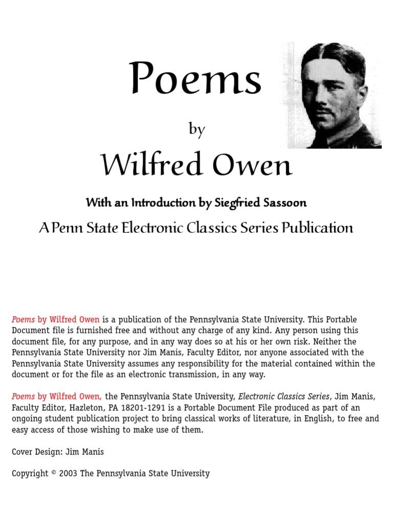 Wilfred Owen Poems | PDF | Nature
