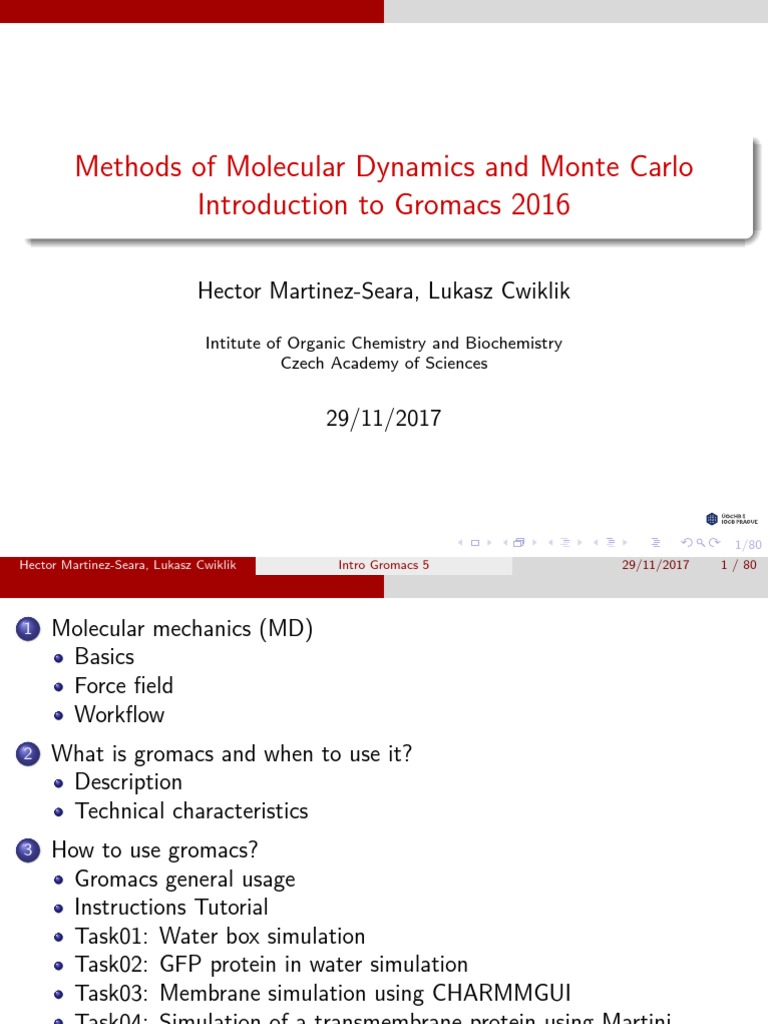 Introduction To Gromacs | PDF | Force Field (Chemistry) | Molecular ...