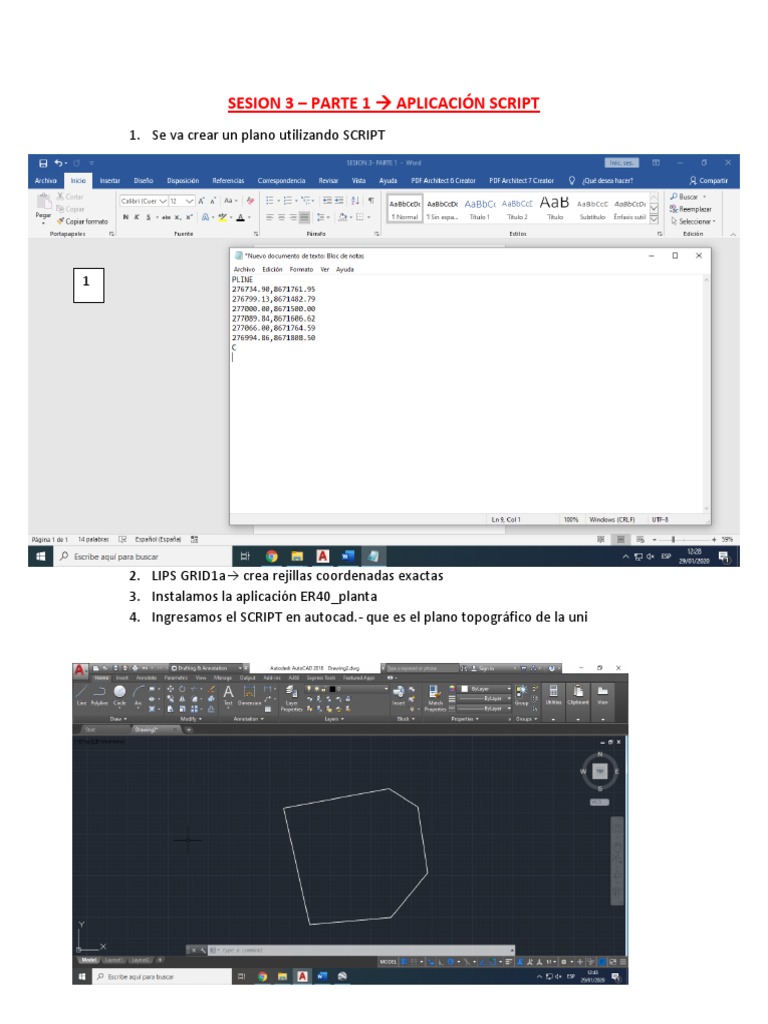 Creación de un plano topográfico en AutoCAD utilizando aplicaciones SCRIPT y coordenadas UTM | PDF