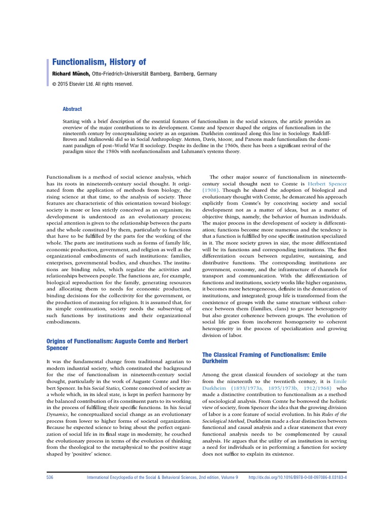 Functionalism, History Of: Richard Mu NCH, Otto-Friedrich-Universität ...