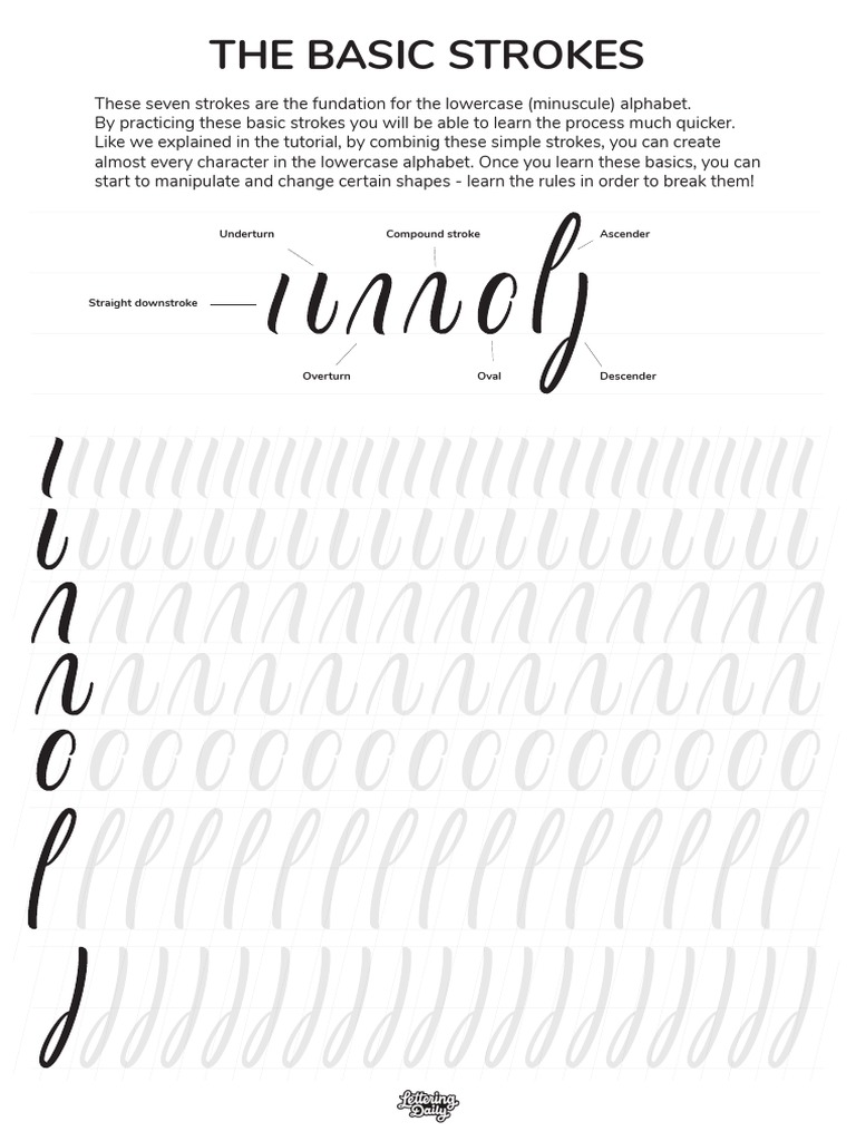 Essential Basic Strokes for Writing | PDF