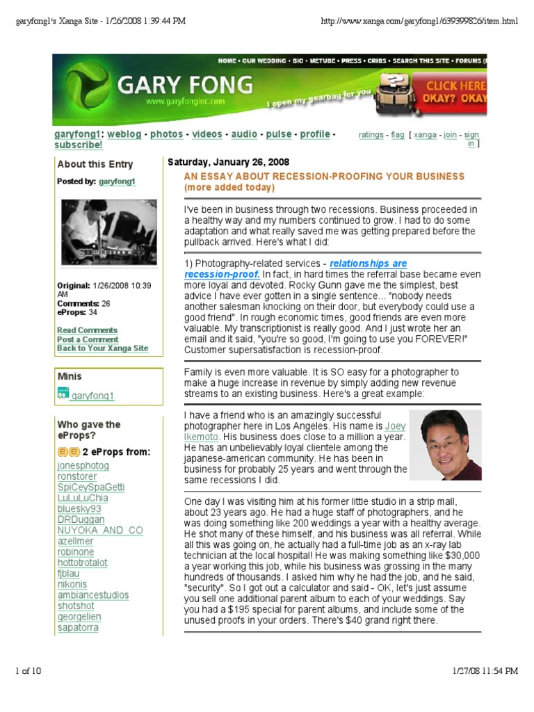 Recession-Proof Your Photography Business | PDF | Economic Bubble ...