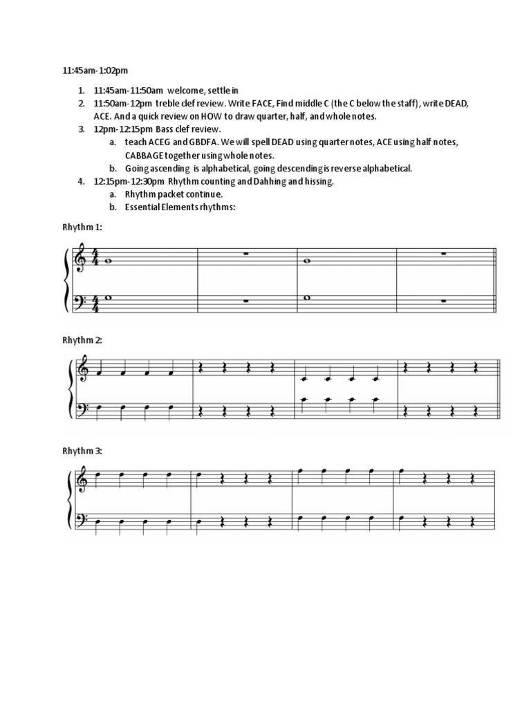 Beginning Band Lesson Plan 1 20 22 | PDF