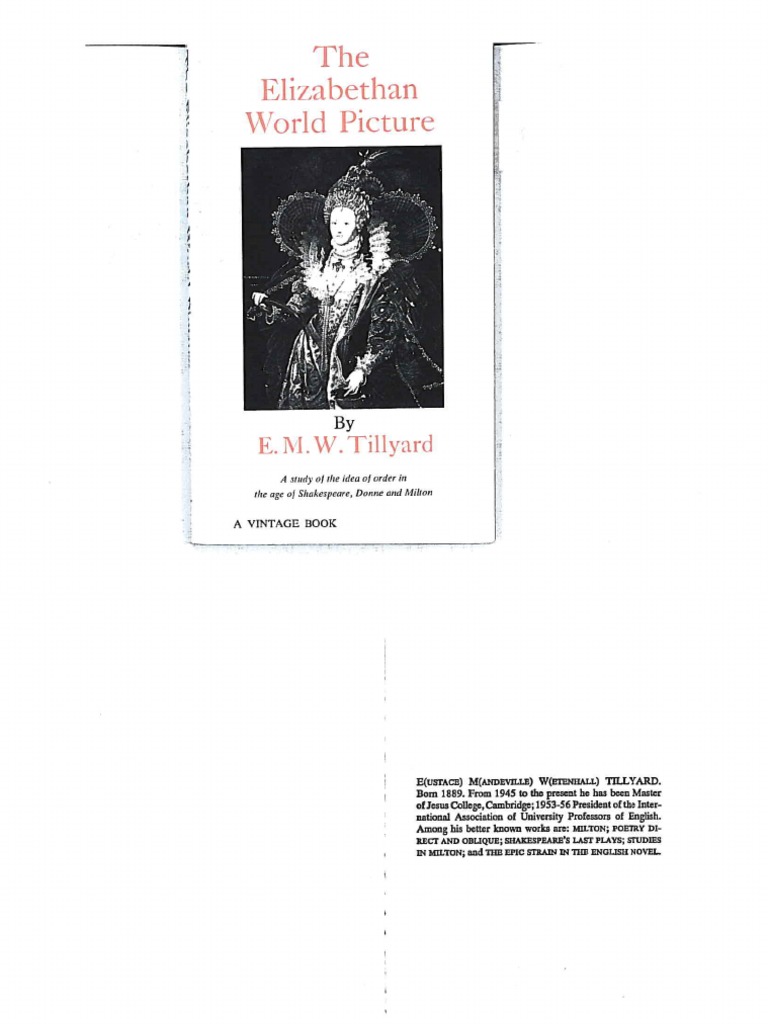 EMW Tillyard - The Elizabethan World Picture | PDF