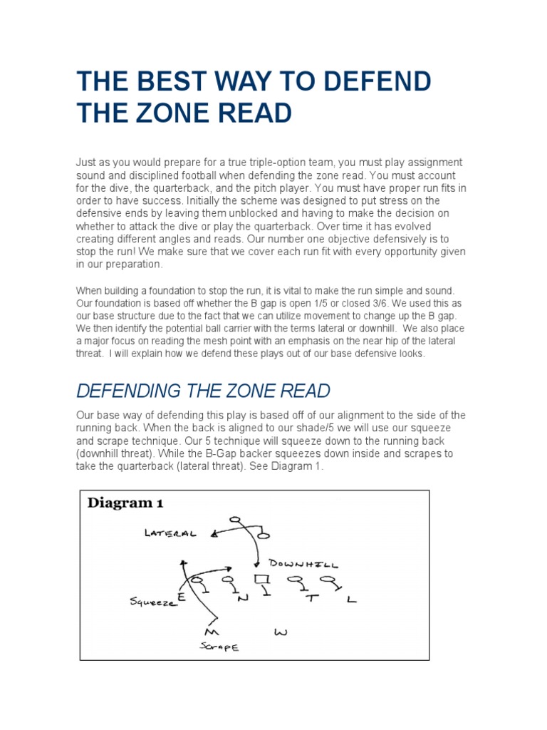 Mastering Zone Read Defense Techniques | PDF | American Football ...