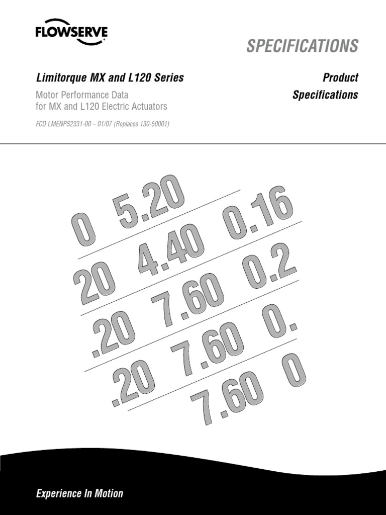 Specifications: Limitorque MX and L120 Series Product Specifications ...