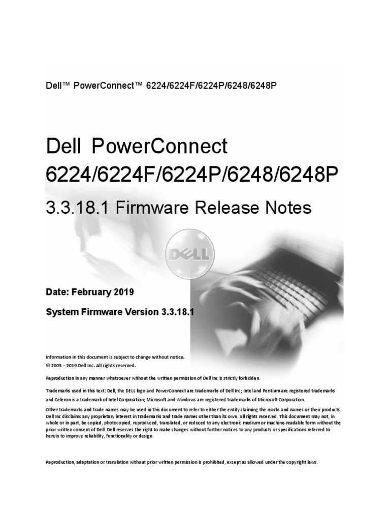 Dell Powerconnect 6224/6224F/6224P/6248/6248P: 3.3.18.1 Firmware ...