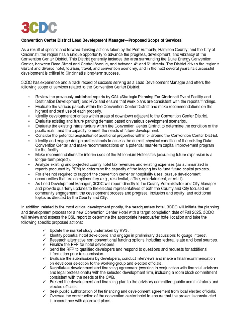 3CDC Convention Center District | PDF | Economies