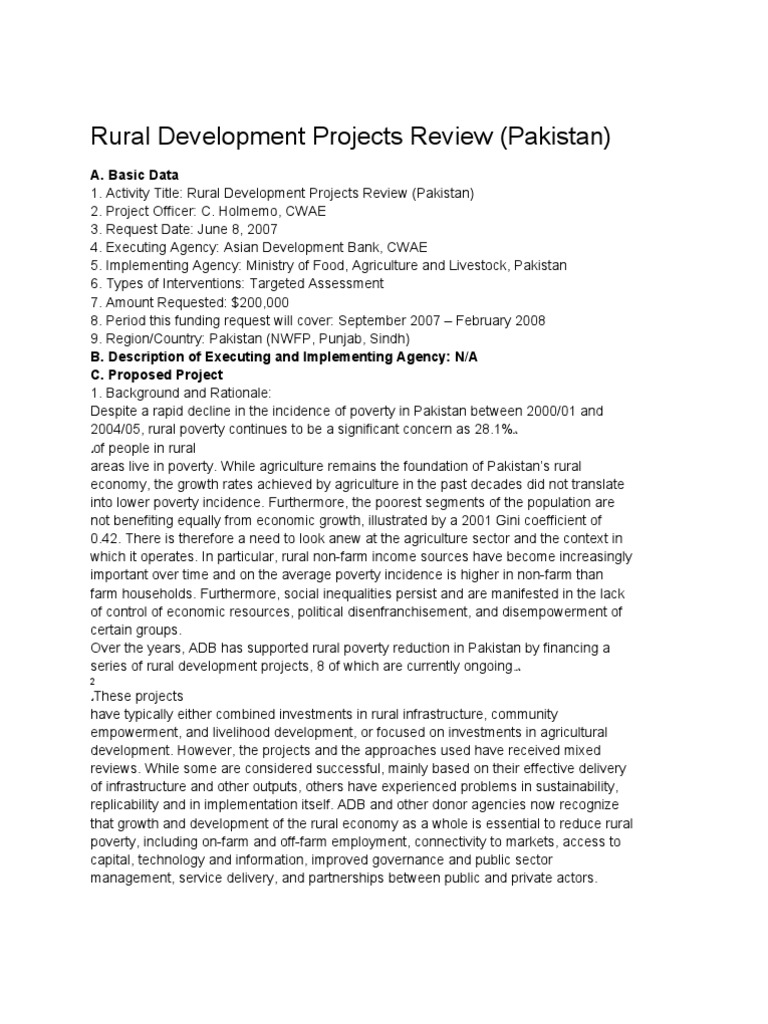 Rural Development Projects Review | PDF | Asian Development Bank ...