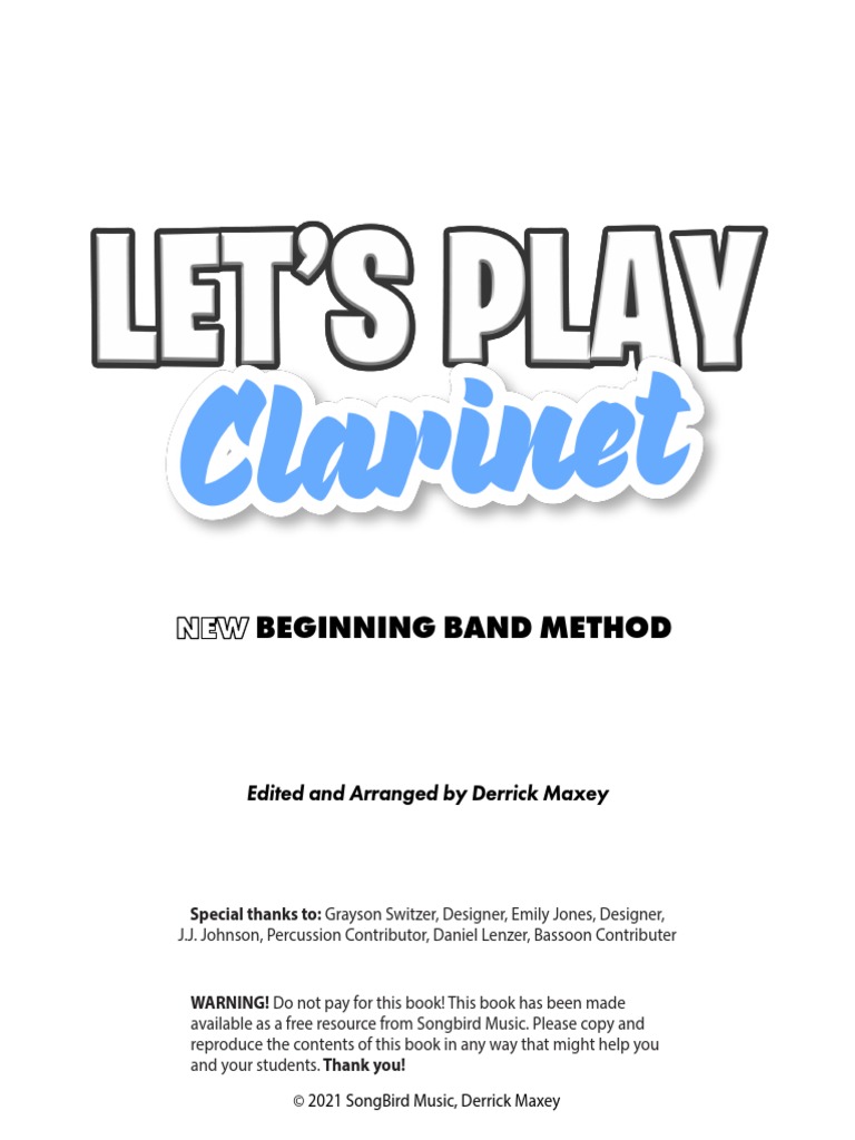 Beginning Band Method: Edited and Arranged by Derrick Maxey | PDF ...