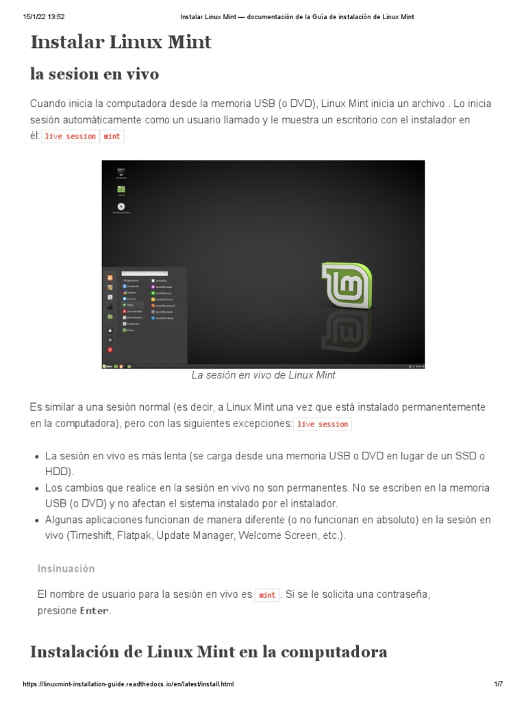01 Instalar Linux Mint | PDF | Software del sistema | Informática