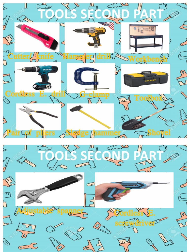 Tools Second Part: Cutter/ Knife Hammer Drill Workbench | PDF