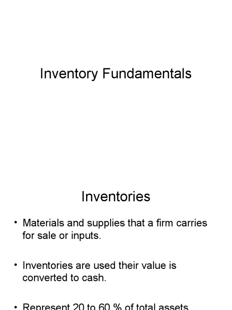 Inventory - Fundamentals | PDF | Inventory | Supply Chain Management