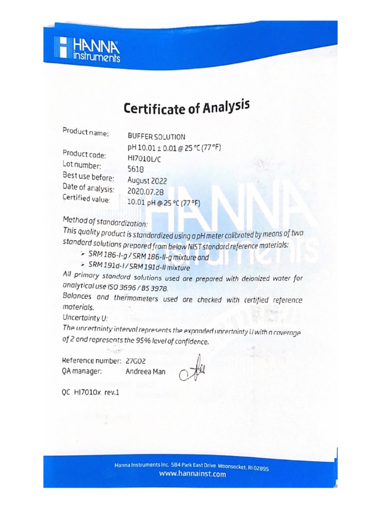 Certificado PH 10 | PDF