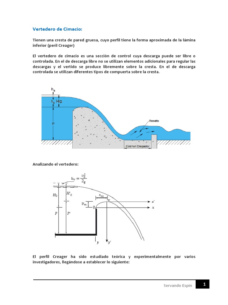 Vertedero de Cimacio | PDF | Ingeniería mecánica