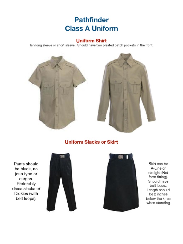 PF Uniform Guidelines | PDF | Trousers | Skirt