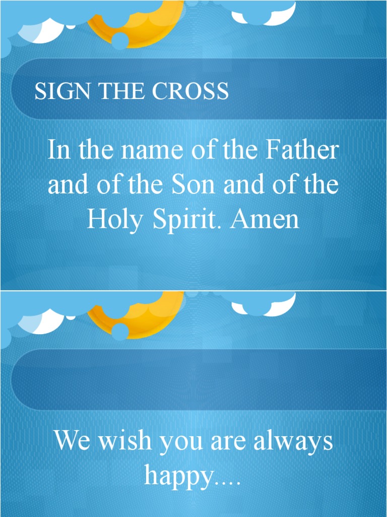 Sign The Cross: in The Name of The Father and of The Son and of The ...