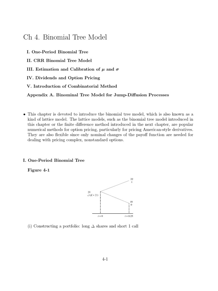 FE - Ch04 Binomial Tree Model | PDF | Option (Finance) | Combinatorics