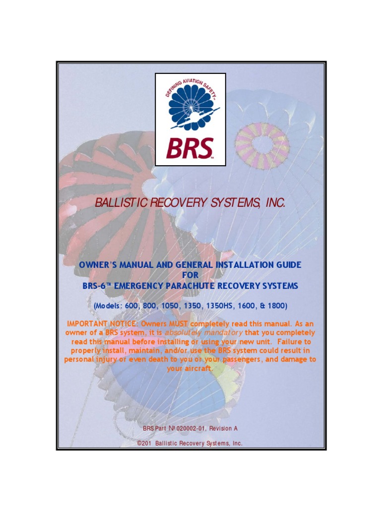 Ballistic Recovery Systems, Inc | PDF | Rocket Engine | Parachute