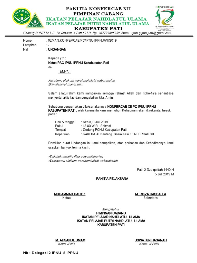 Contoh Surat Kepanitiaan | PDF