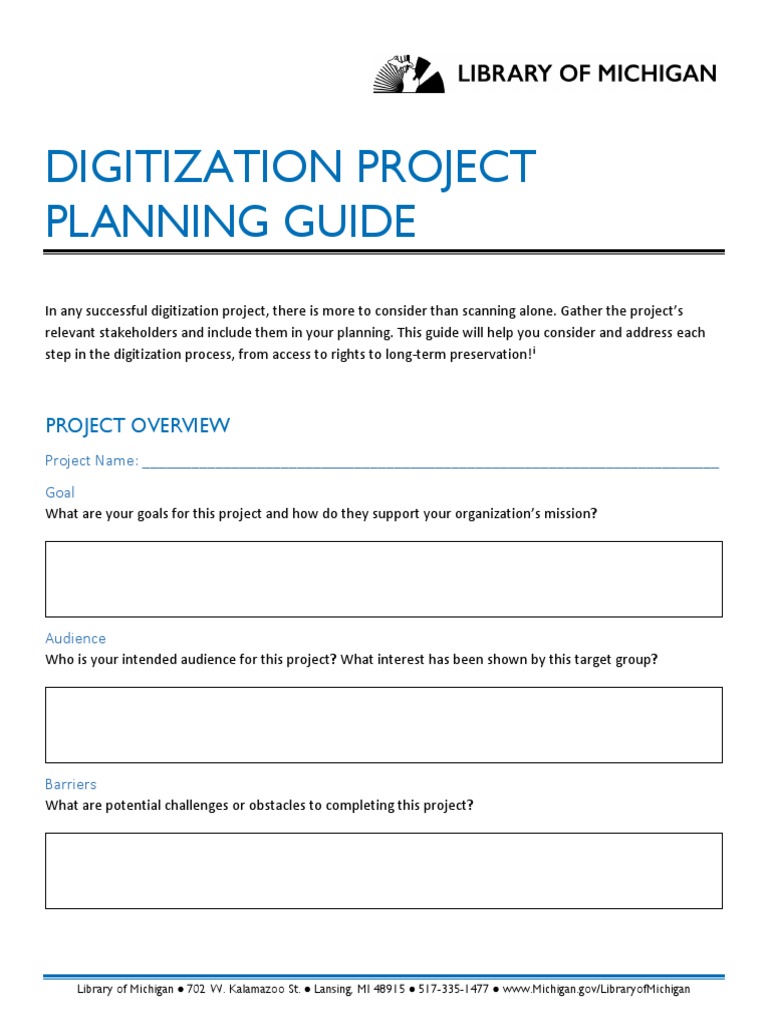 Checklist LM - Digitization - Project - Planning - Guide | PDF ...