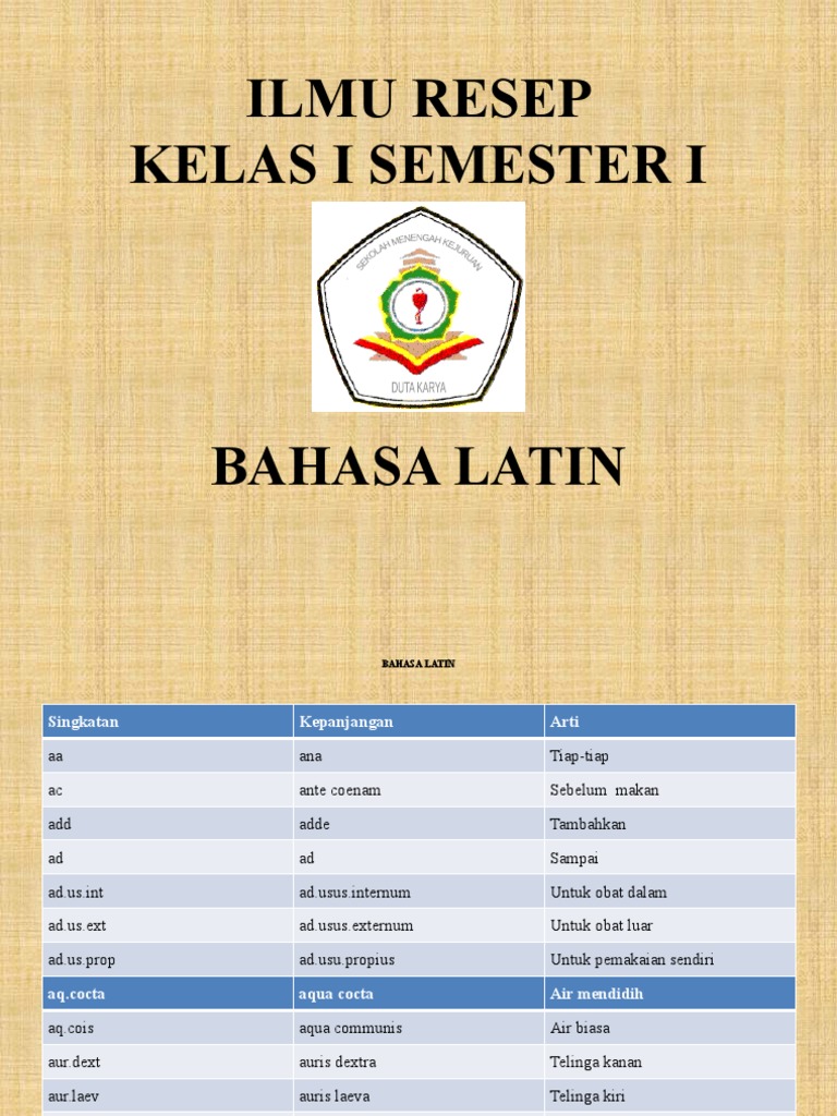 TEORI RESEP B Latin Salinan | PDF | Seni & Disiplin Bahasa