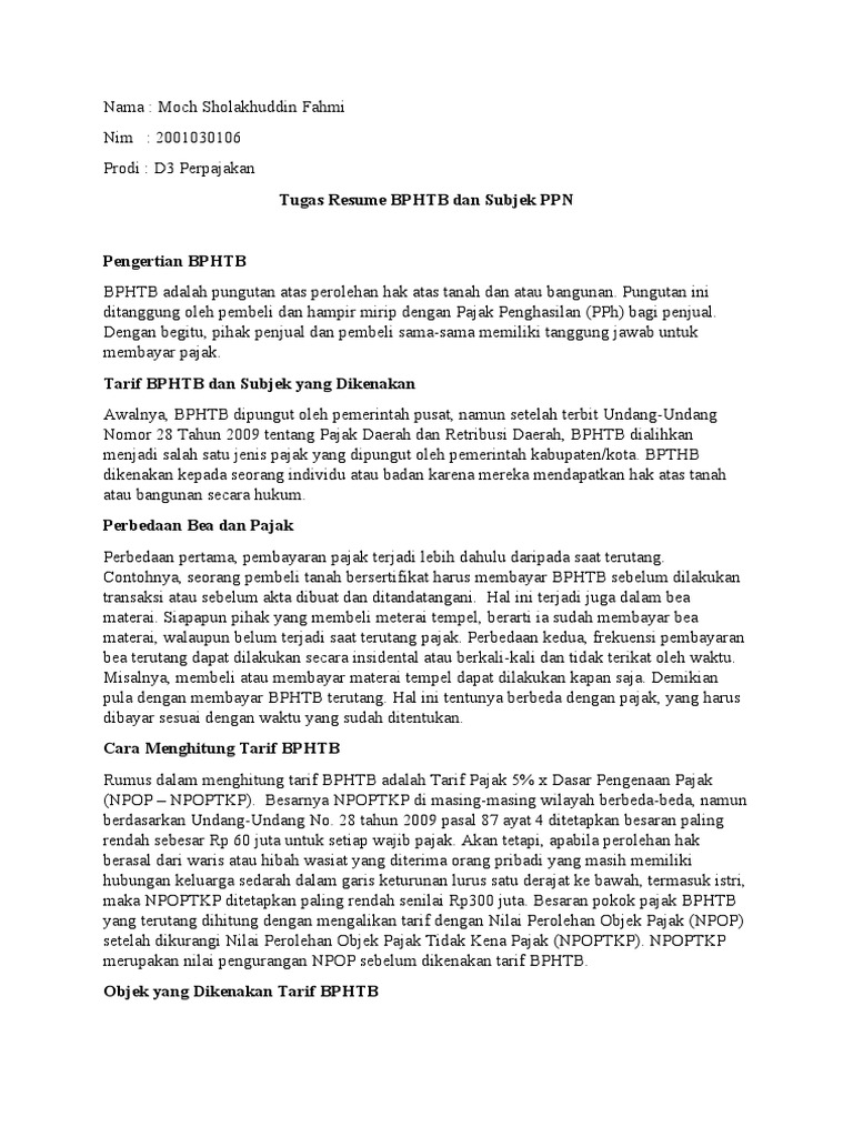 Resume BPHTB Dan Bea Materai | PDF
