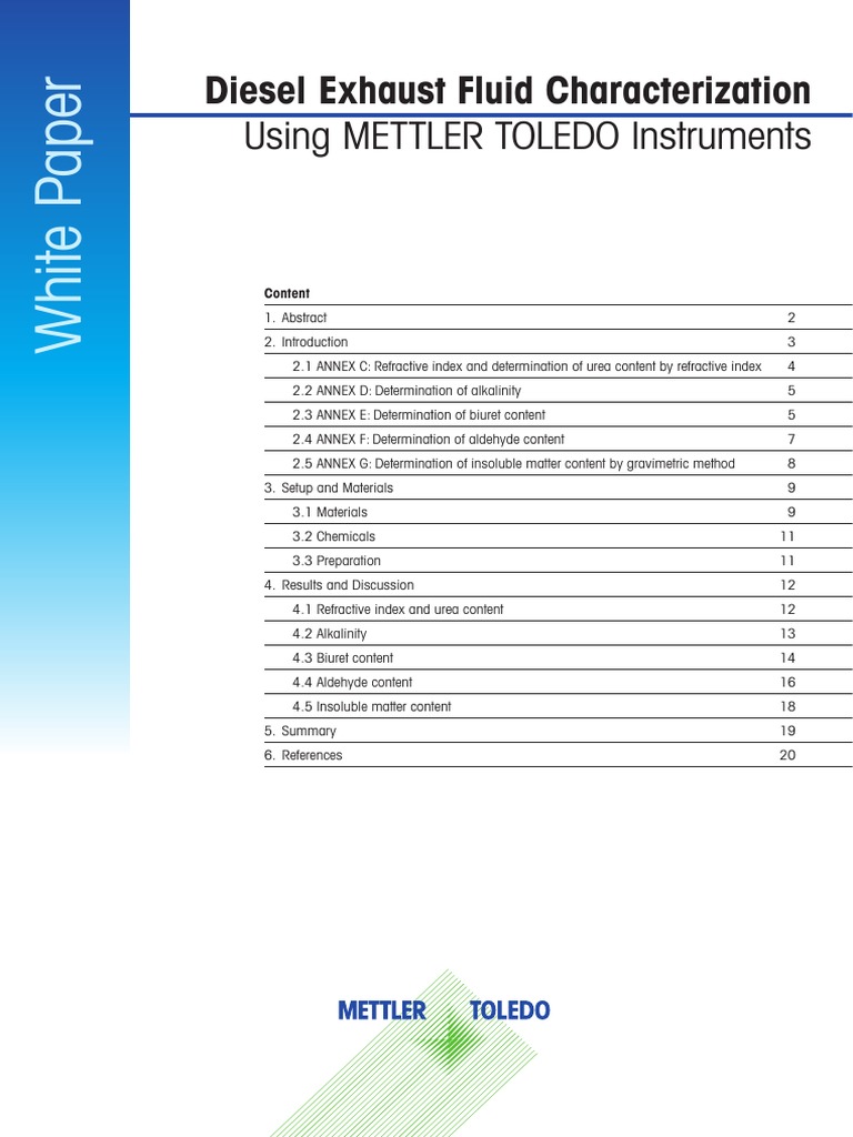 Diesel Exhaust Fluid DEF AdBlue White Paper | PDF