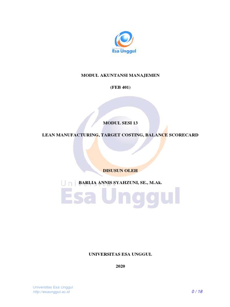 Lean Manufacturing dan Target Costing | PDF