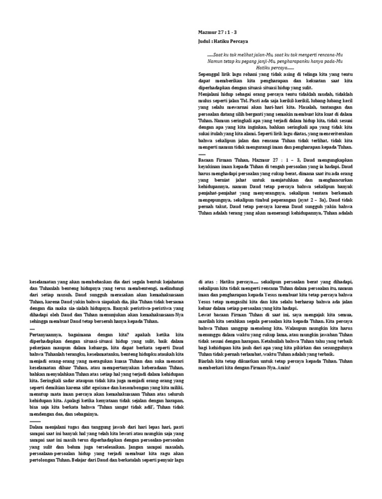 Mazmur 27 Aries | PDF