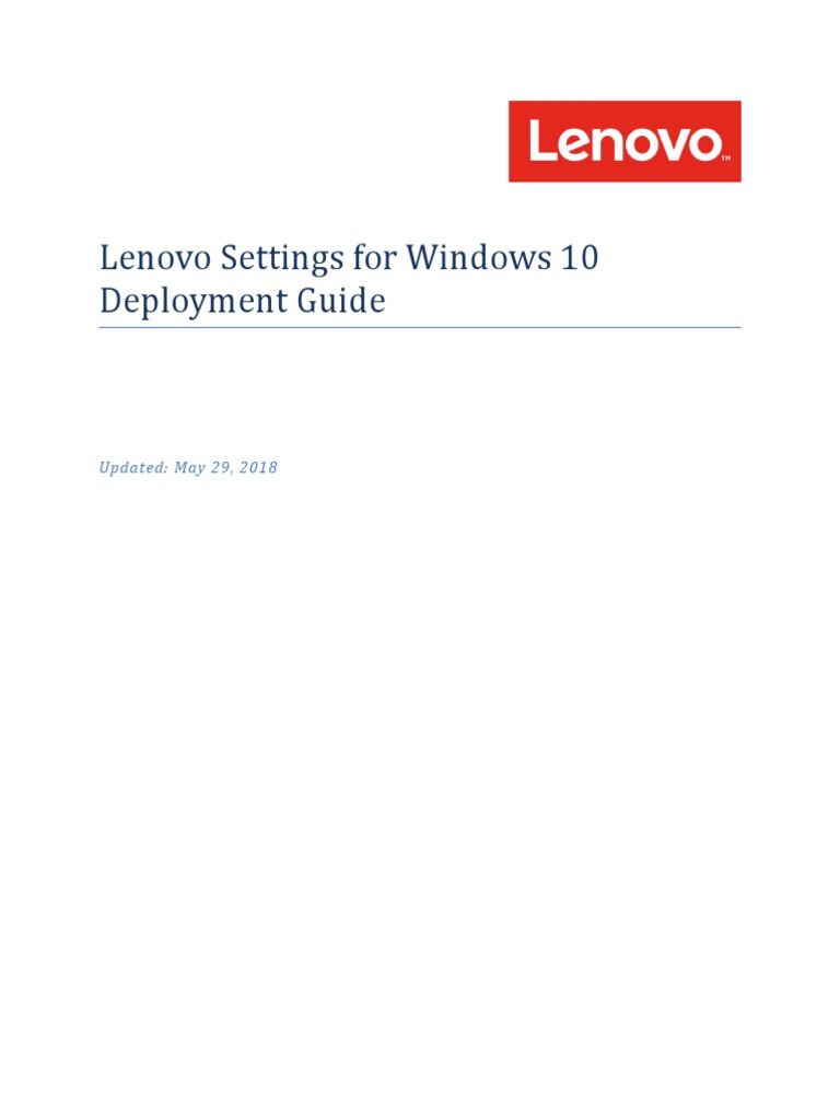 Lenovo Settings Deployment Guide v01 | PDF | Windows Registry | Windows 10