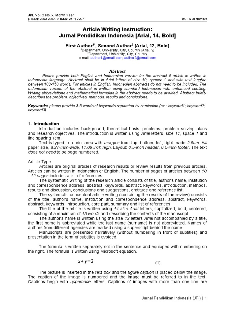 Template JPI Undiksha 2020 | PDF | Cognition