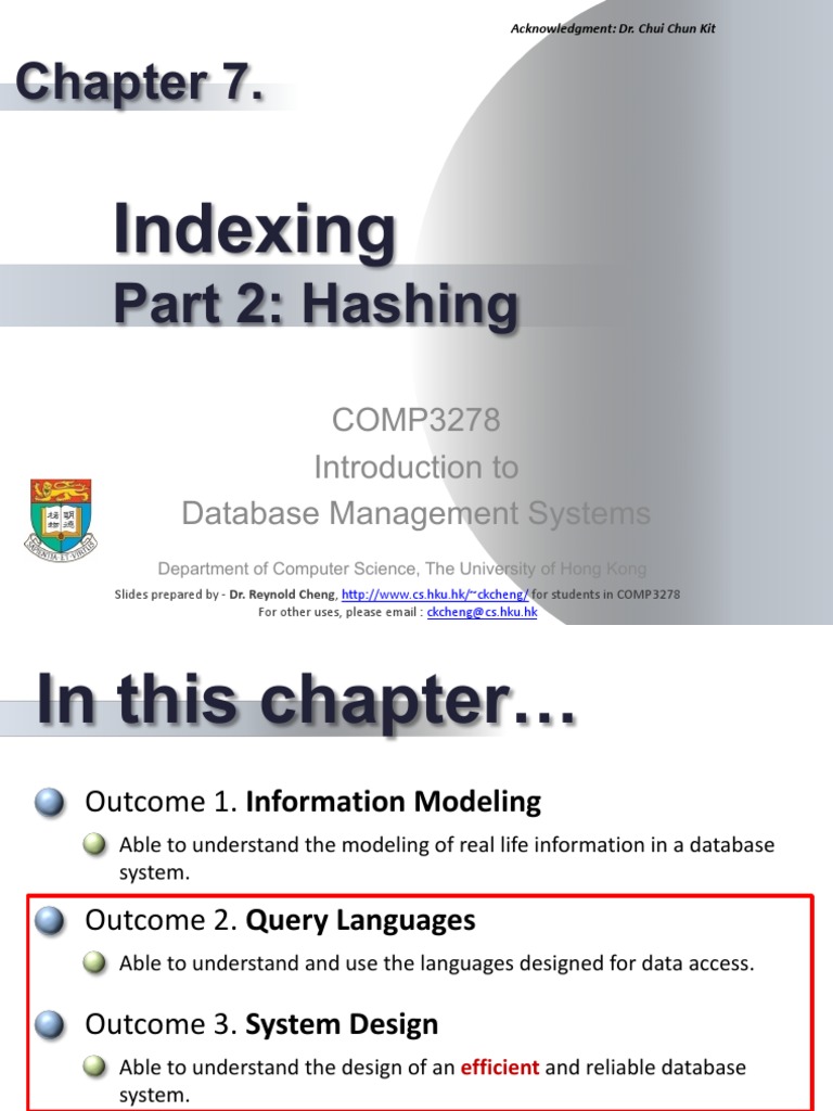 Chapter 7 Indexing Part2 | PDF | Database Index | Databases